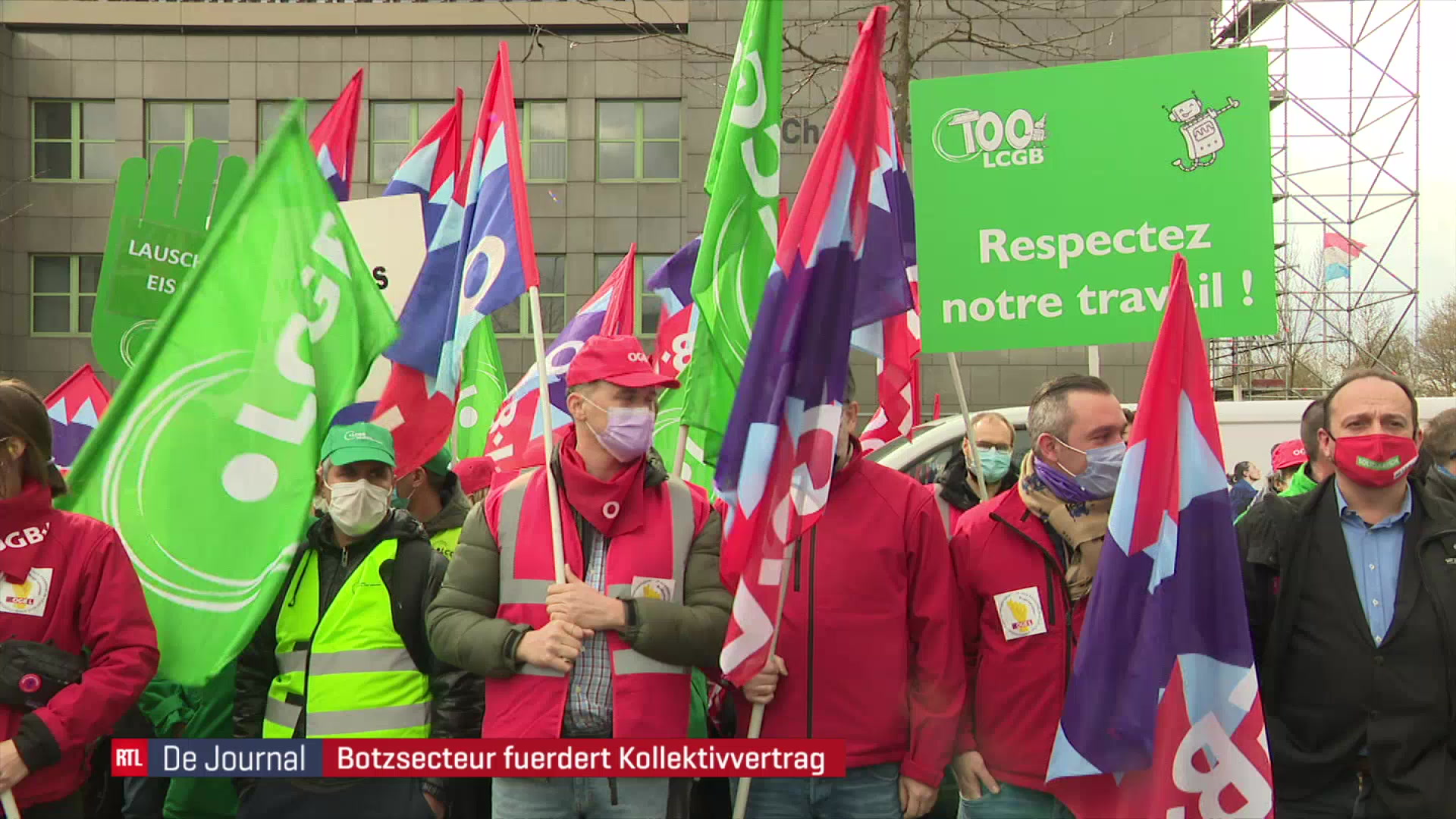 Protestpiquet Botzsecteur: Kollektivvertragsverhandlunge schénge keen ...